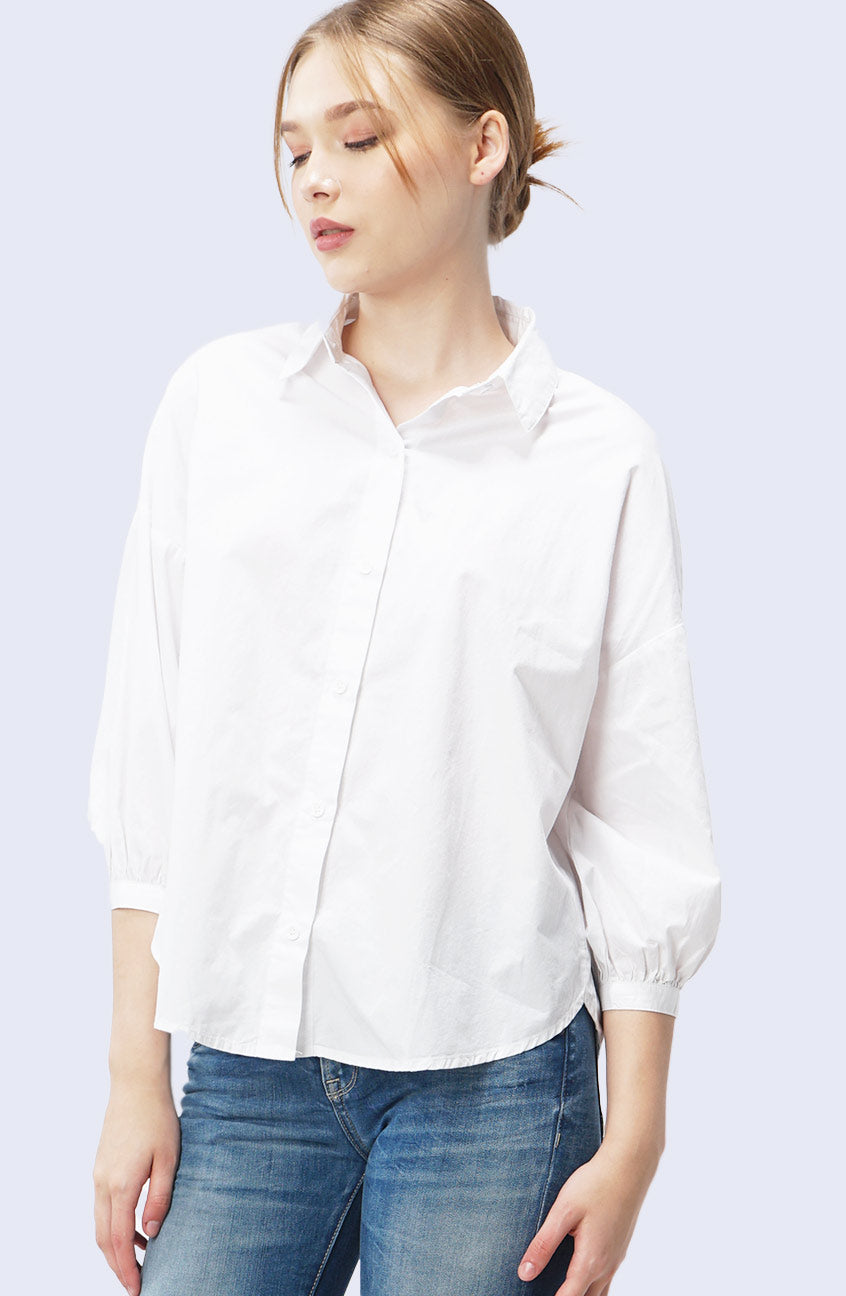 Kemeja Lengan Panjang Lovie White – LOGO JEANS
