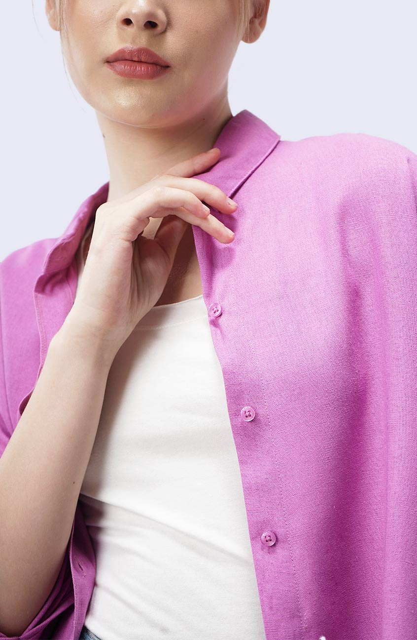 Kemeja Lengan Panjang Byan Pink Purple – LOGO JEANS