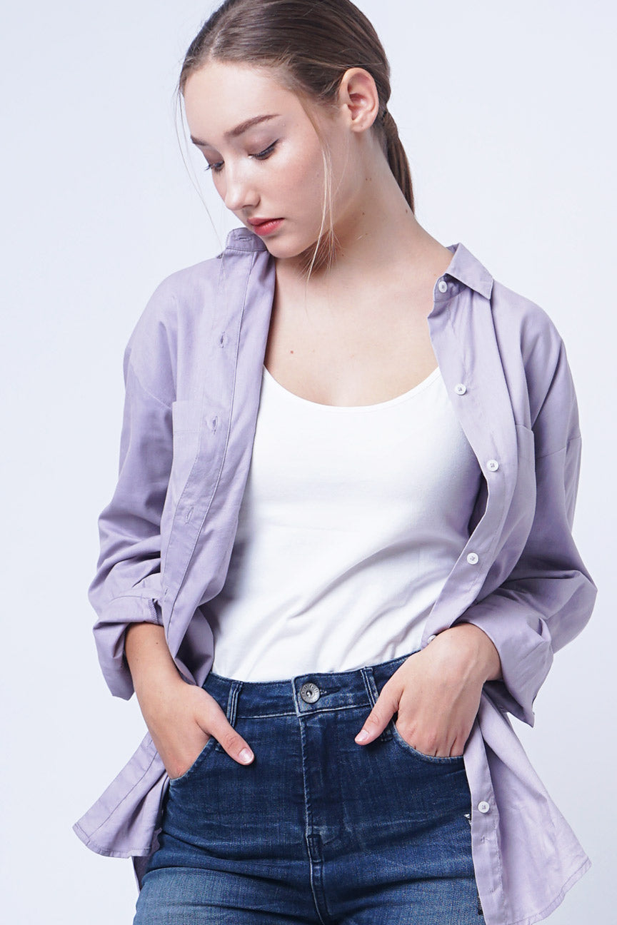 Kemeja Lengan Panjang Tasha Lilac – LOGO JEANS